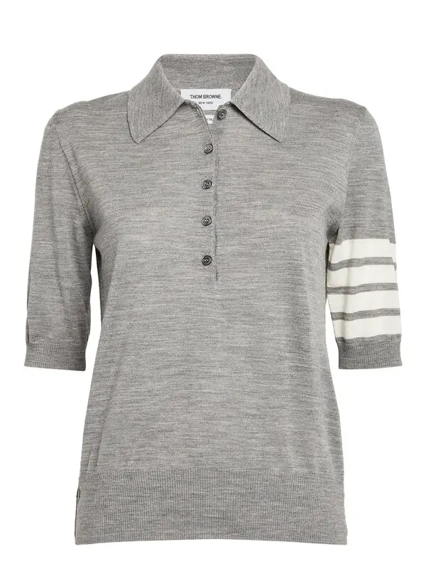 Thom Browne 4-bar Polo Shirt - Grey