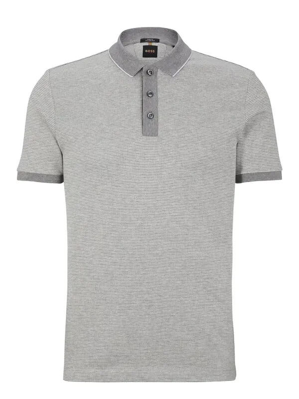 BOSS Cotton-silk Polo Shirt - Silver
