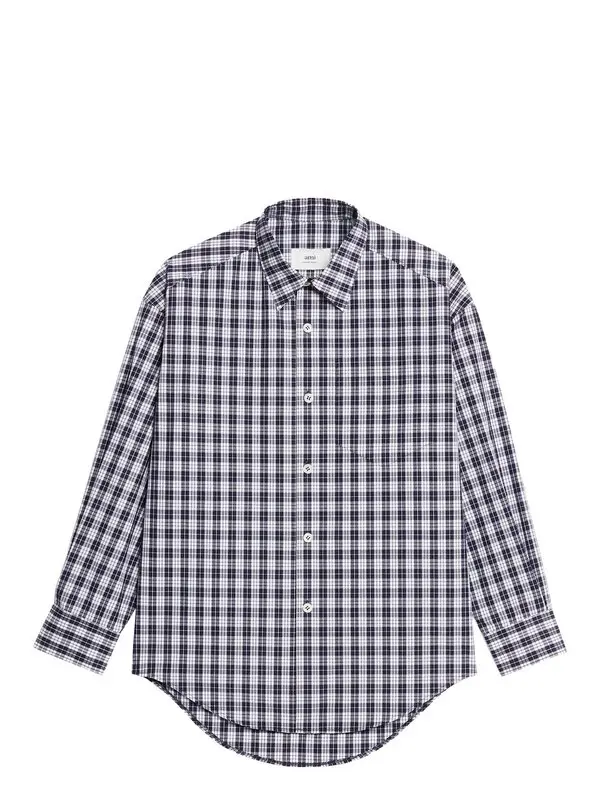 Ami Plaid Long-sleeve Shirt - Blue
