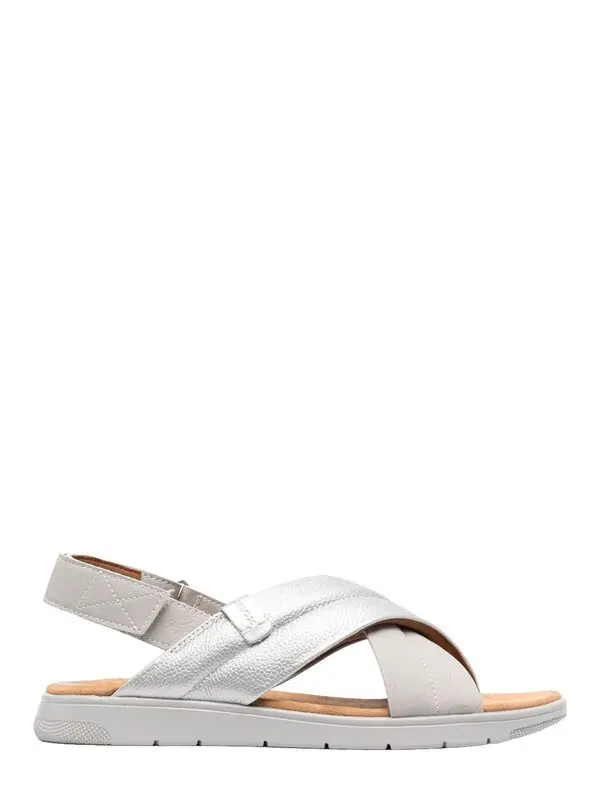 Geox Dandra Leather Sandals - Grey