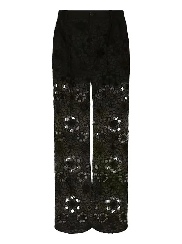 Dolce & Gabbana Broderie-anglaise Tailored Trousers - Black