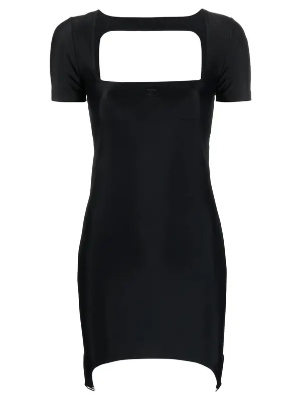 COURREGES Square-neck Mini Dress - Black