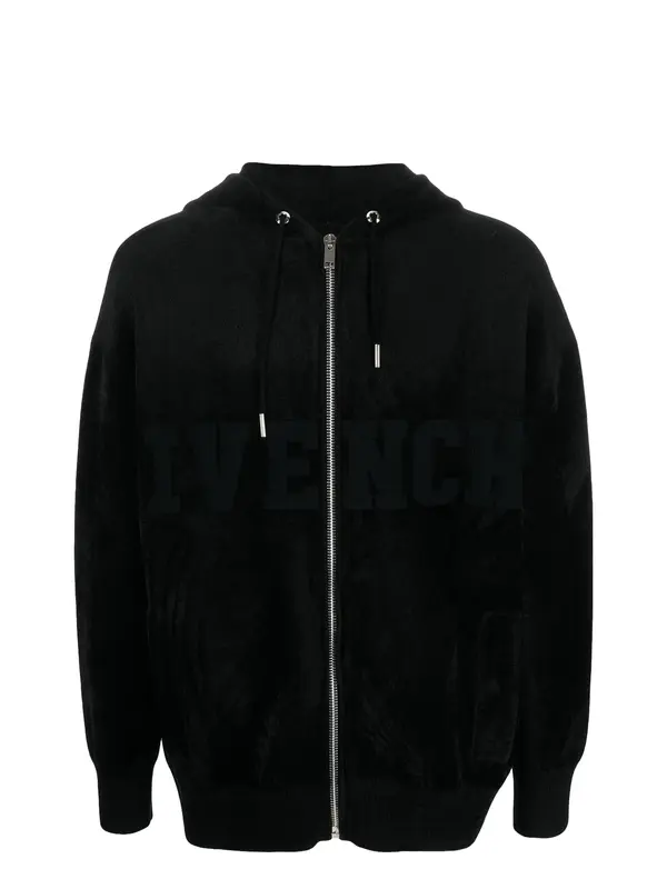 Givenchy Logo-print Zip-up Hoodie - Black
