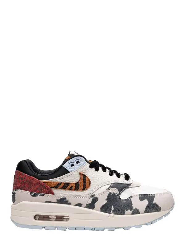 Nike Air Max 1 '87 Tiger Swoosh Cow Print Sneakers - Neutrals