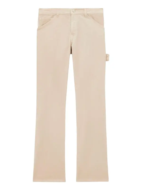 COURREGES Velvet-effect Flared Trousers - Neutrals