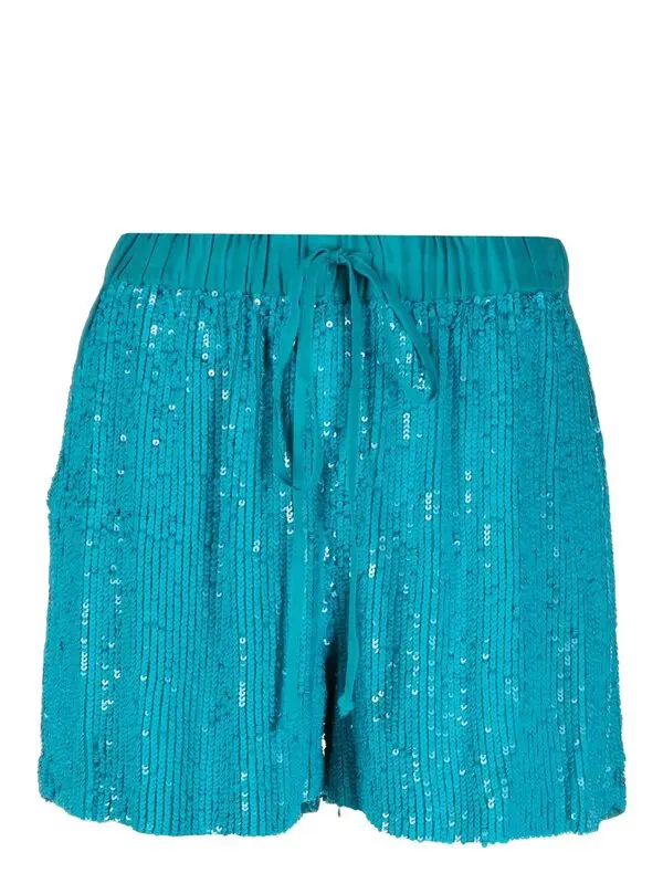 P.a.r.o.s.h Sequin-embellished Mini Shorts - Blue