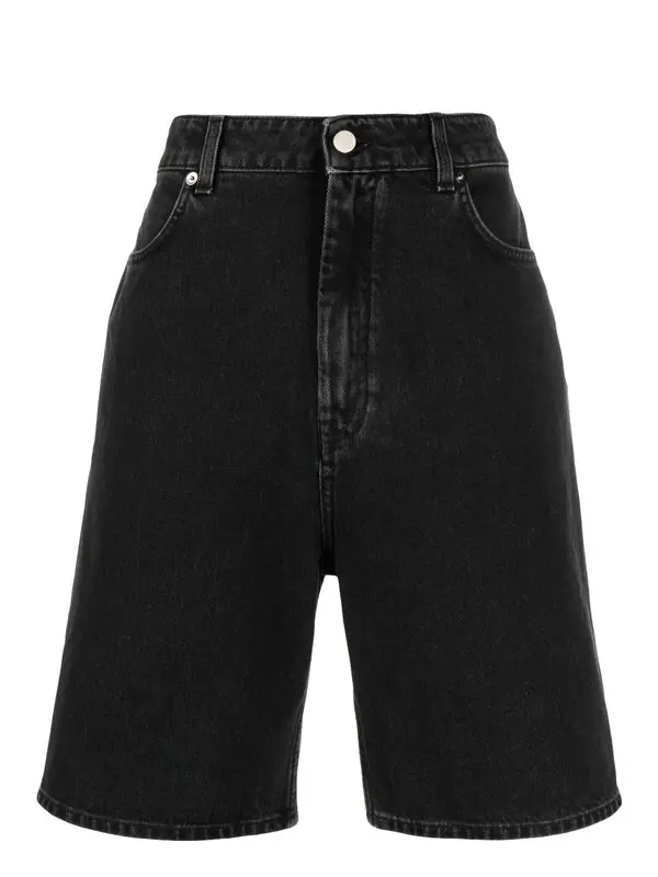 Loulou De Saison Washed Denim Shorts - Black
