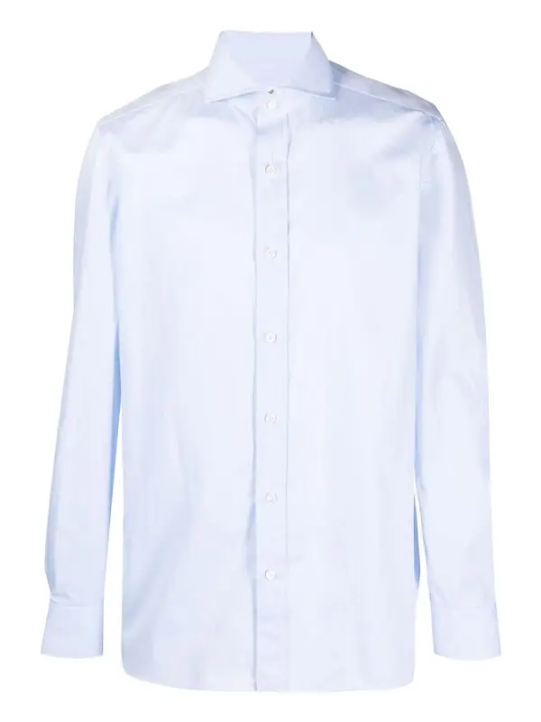 LUIGI BORRELLI Long-sleeve Cotton Shirt - Blue