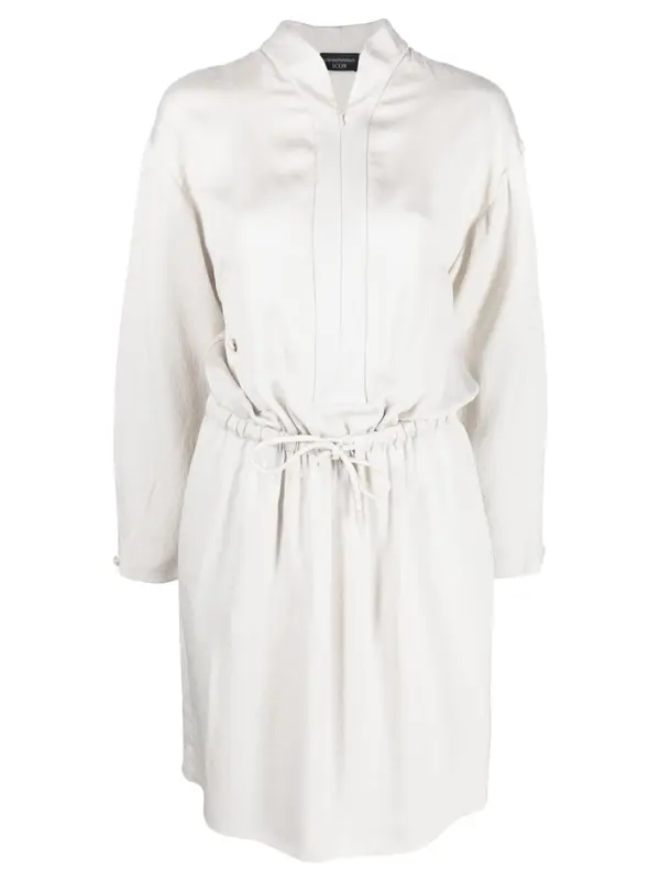 Emporio Armani Draped Shirt Dress - Neutrals