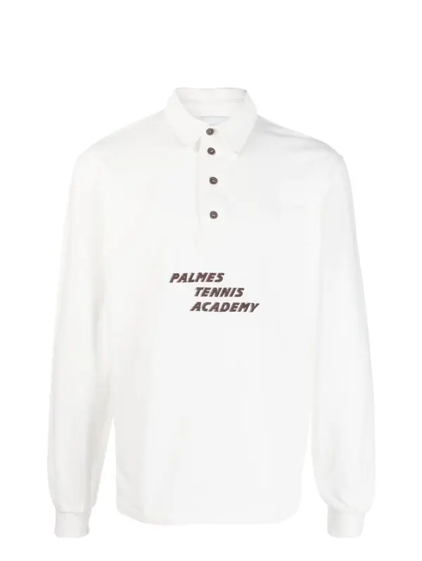 PALMES Logo-print Button-up Sweatshirt - White