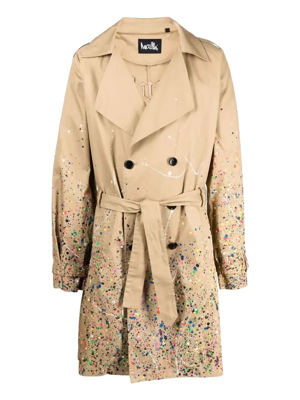 HACULLA. Paint Splatter Trench Coat - Brown