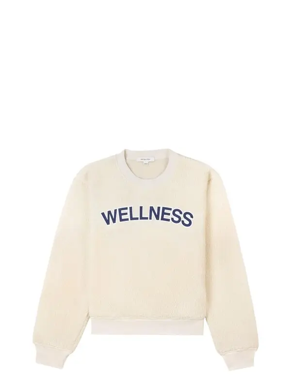 SPORTY & RICH Logo-patch Fleece Jumper - Neutrals