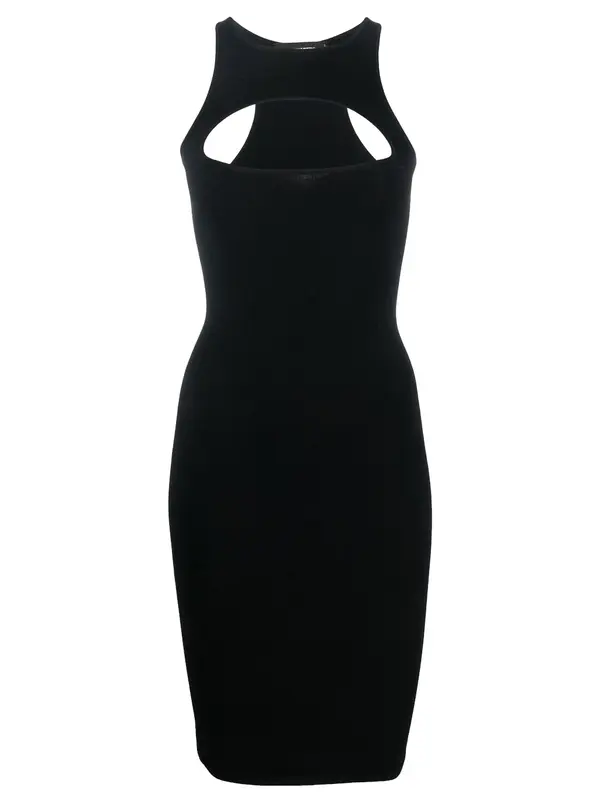 Dsquared2 Cut-out Knitted Midi Dress - Black