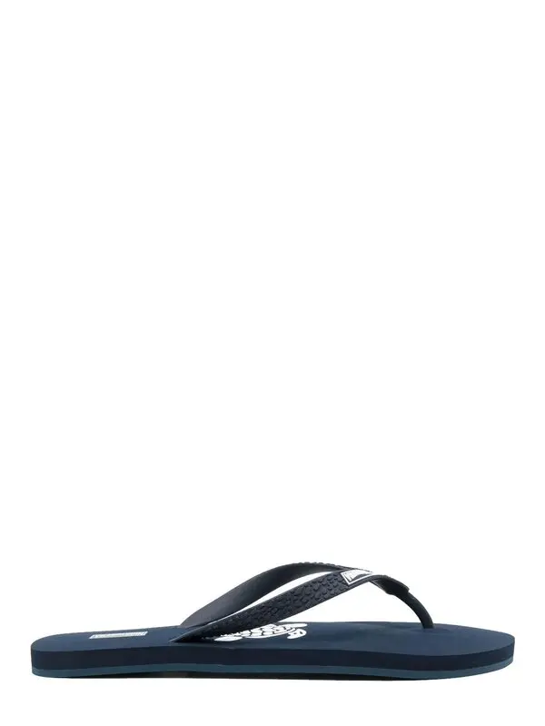 Vilebrequin Graphic-print Logo-patch Flip-flops - Blue