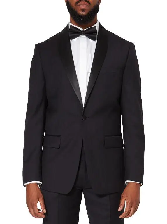 9TOFIVE Shawl Lapel Wool Dinner Jacket - Black