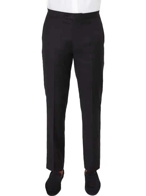 9TOFIVE Solid Wool Tuxedo Pants - Black