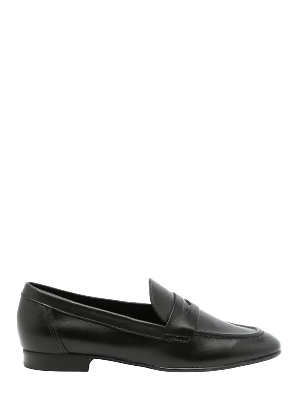 STUDIO CHOFAKIAN Almond Toe Leather Loafers - Black