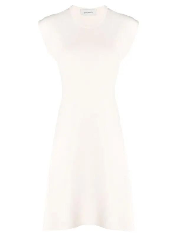 YVES SALOMON Fine-ribbed Sleeveless Mini Dress - Neutrals