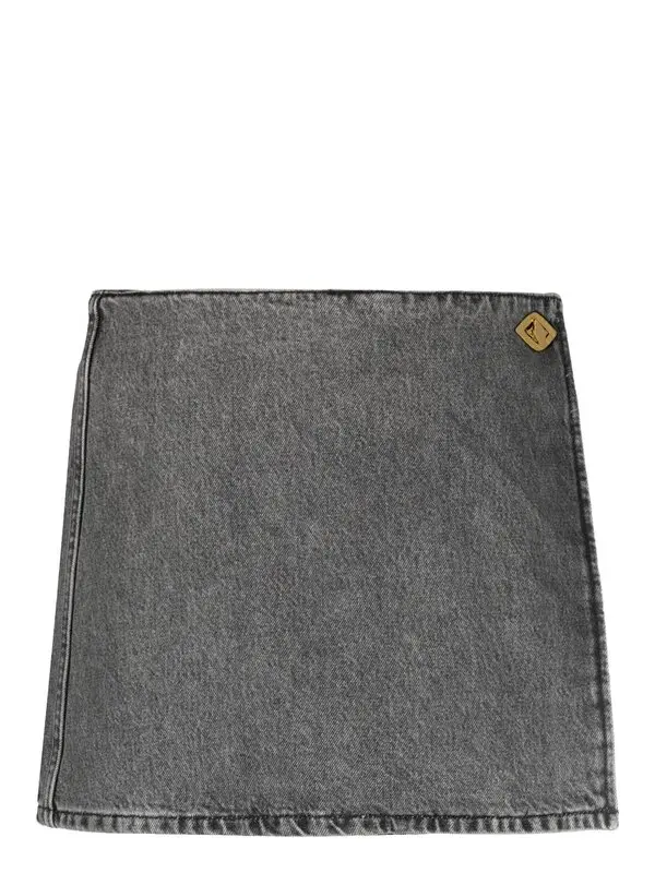 GANNI Wrap Mini Skirt - Grey