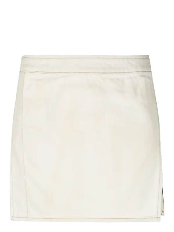 Palm Angels Bull Denim Miniskirt - Neutrals