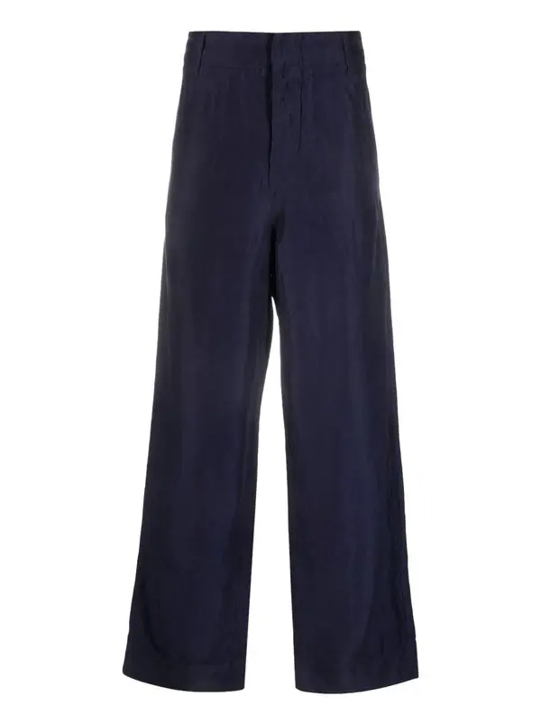 Giorgio Armani Wide-leg Linen-blend Trousers - Blue
