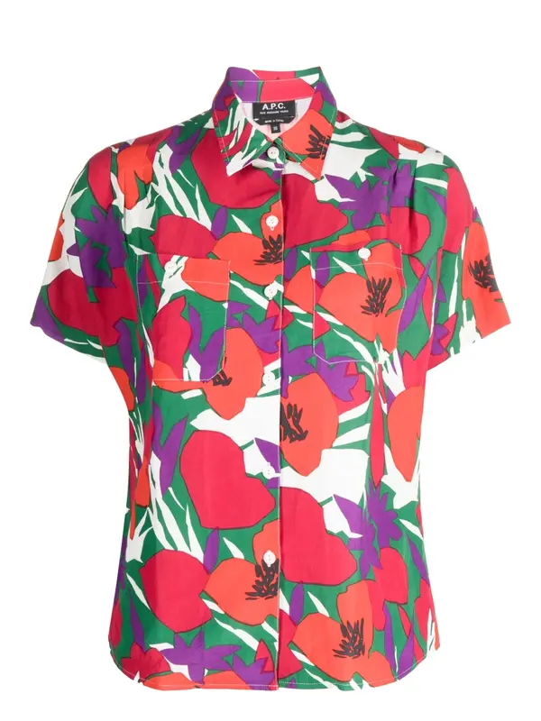 A.p.c. Floral-print Shirt - Red