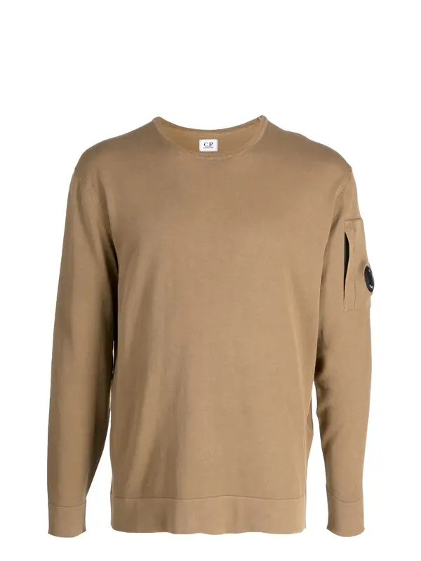 C.P. COMPANY Crew Neck Cotton Sweatshirt - Brown