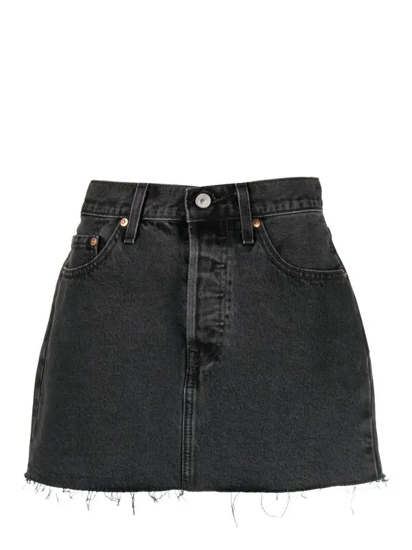LEVI'S Logo-patch Denim Mini Skirt - Black