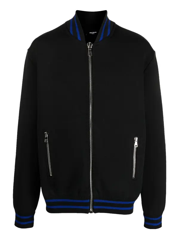 Balmain Zipped Knit Jumper - Black