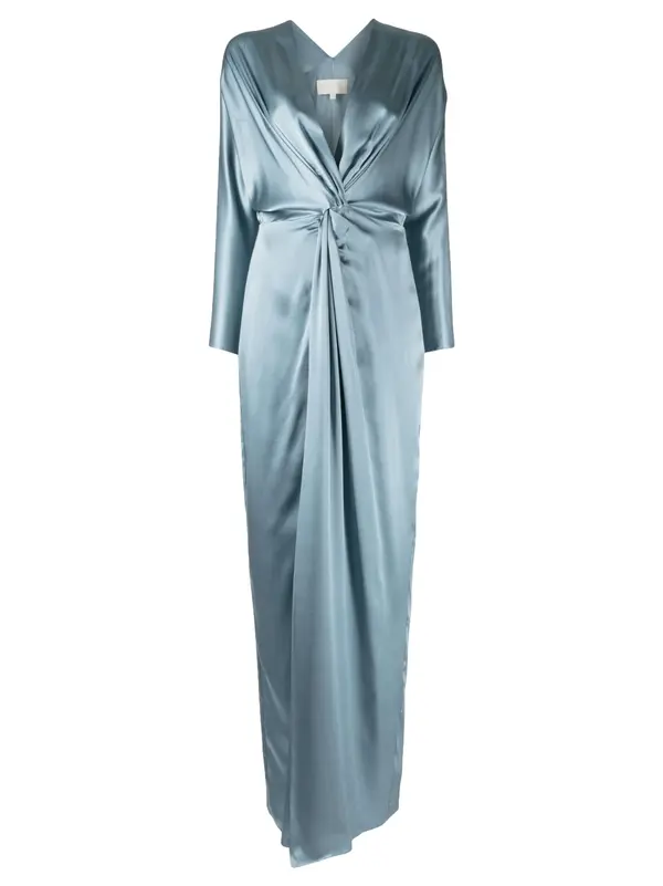 Michelle Mason Twist-detail Gown - Blue