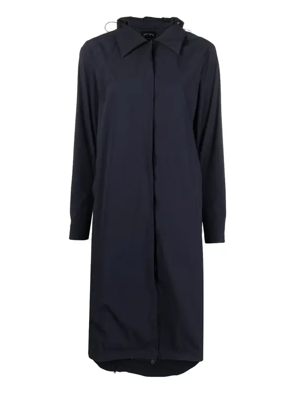 JOHANNA PARV Name Hooded Trench Coat - Blue