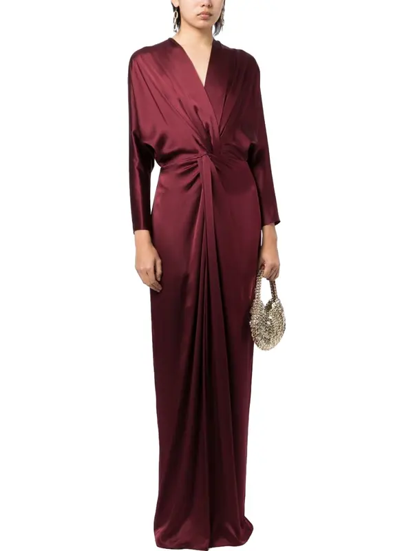 Michelle Mason Twist-detail Gown - Purple