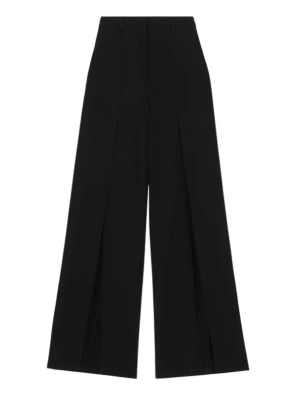 Burberry Wool Wide-leg Trousers - Black