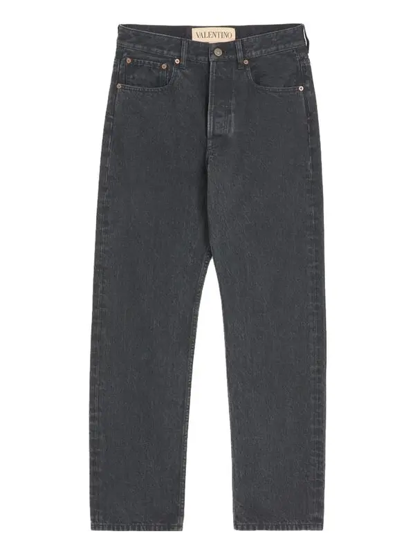 Valentino Garavani Regular Fit Denim Pants - Black