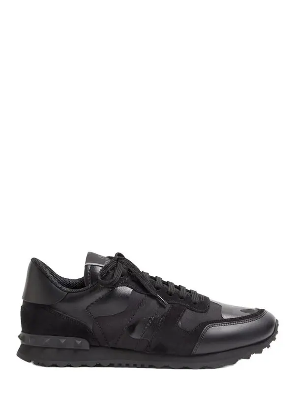 Valentino Garavani Camouflage Noir Rockrunner Sneaker - Black