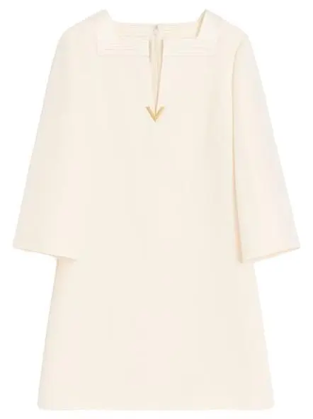 Valentino Garavani Crepe Couture Short Dress With Pleated Ruffles - Ivory
