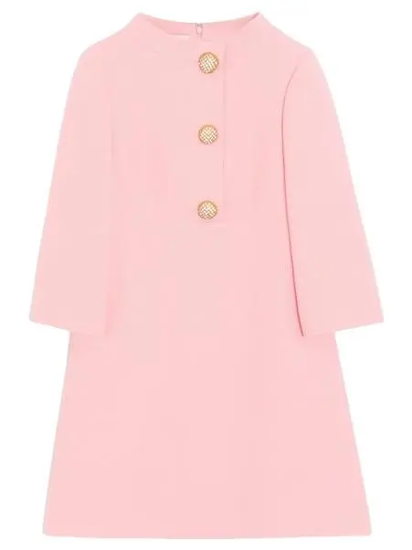 Valentino Garavani Crepe Couture Short Dress With Pleated Ruffles - Light Pink