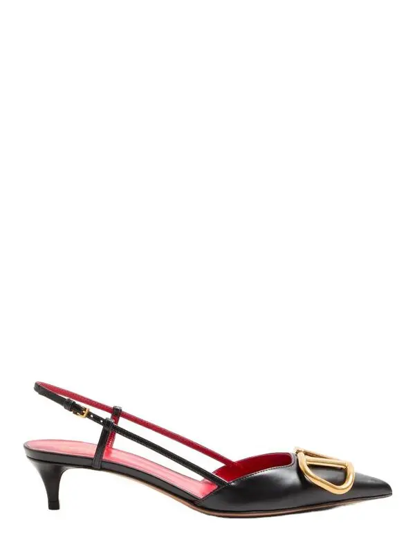 Valentino Garavani Vlogo Signature Calfskin Slingback Pump - Black