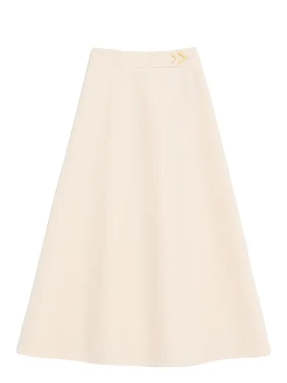 Valentino Garavani Crepe Couture Midi Skirt - Vanilla