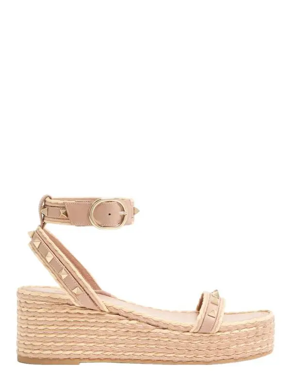 Valentino Garavani Rockstud Flatform Sandal - Rose Cannelle