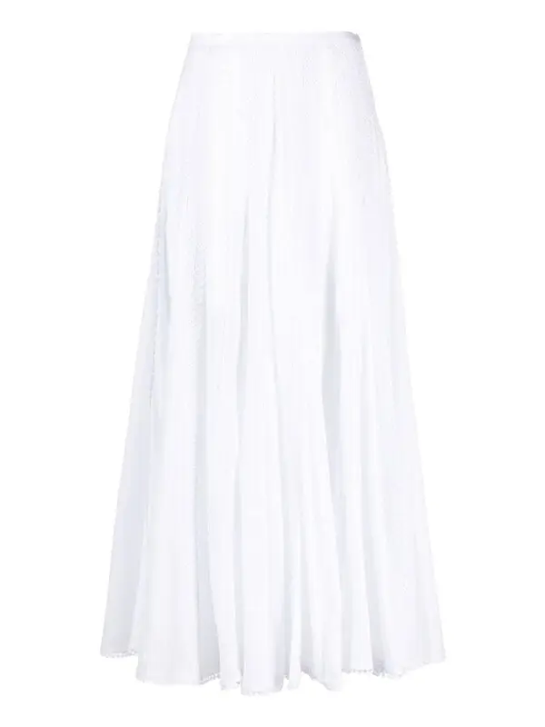 Charo Ruiz Ibiza Norma Fluted Maxi Skirt - White
