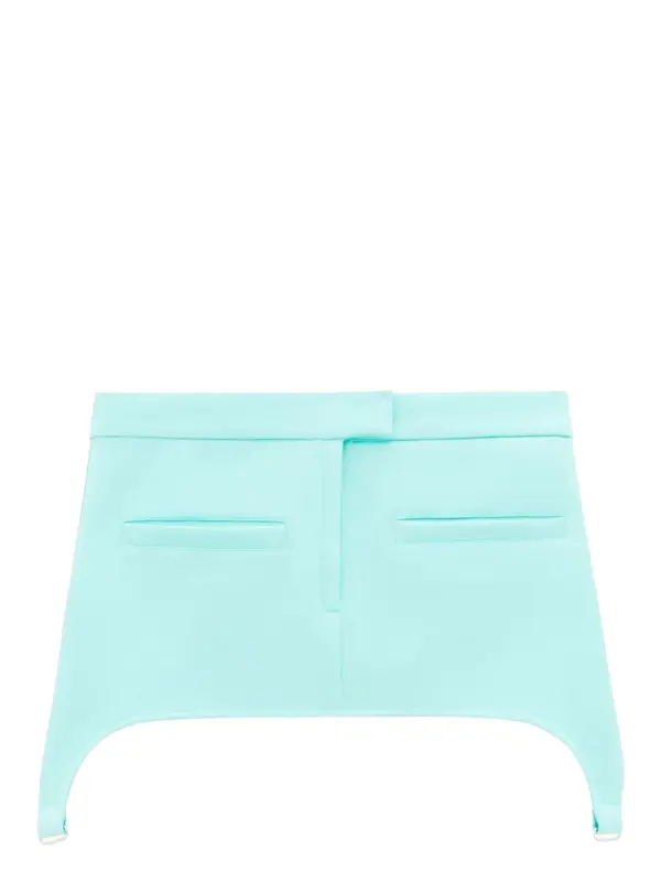 COURREGES Twill Suspenders Mini Skirt - Blue