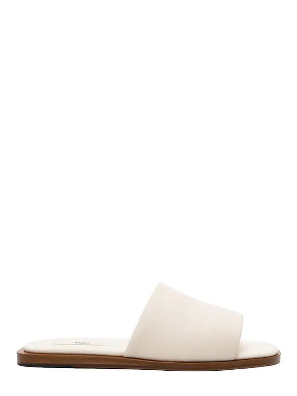 Bally Sabian Smooth Leather Slides - White