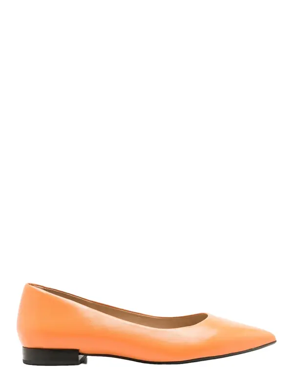 STUDIO CHOFAKIAN Francesca Leather Ballerina Shoes - Orange