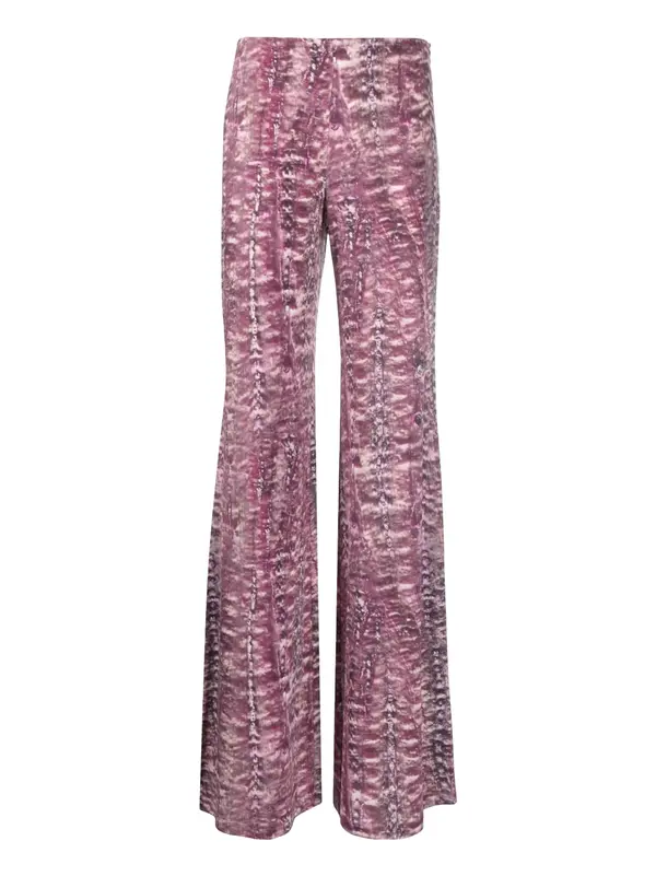 Alberta Ferretti Graphic-print Trousers - Pink