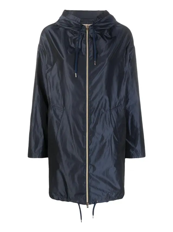 Herno Techno Taffeta Parka Coat - Blue