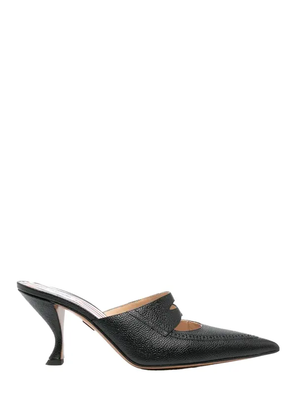 Thom Browne 75mm Cut-out Leather Mules - Black