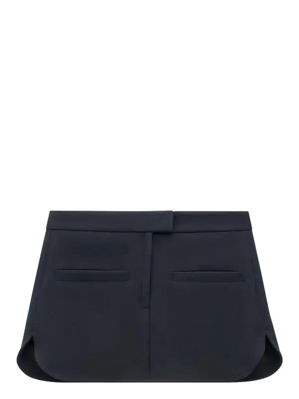COURREGES Curved Twill Mini Skirt - Black
