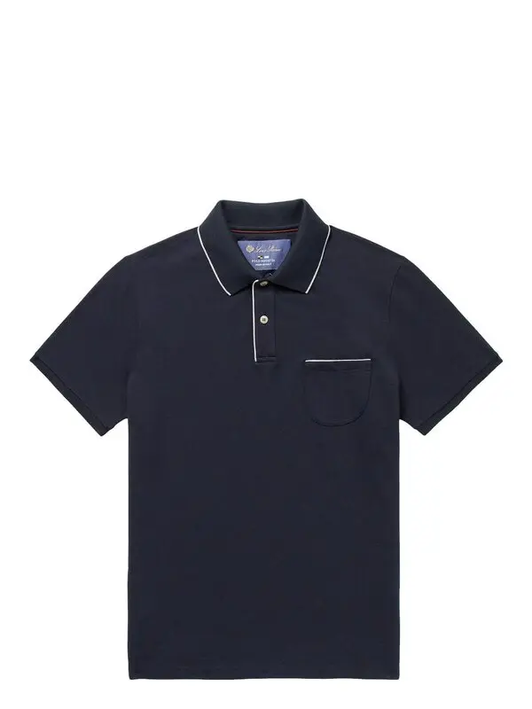 Loro Piana Regatta Stretch-cotton Piqué Polo Shirt - Blue