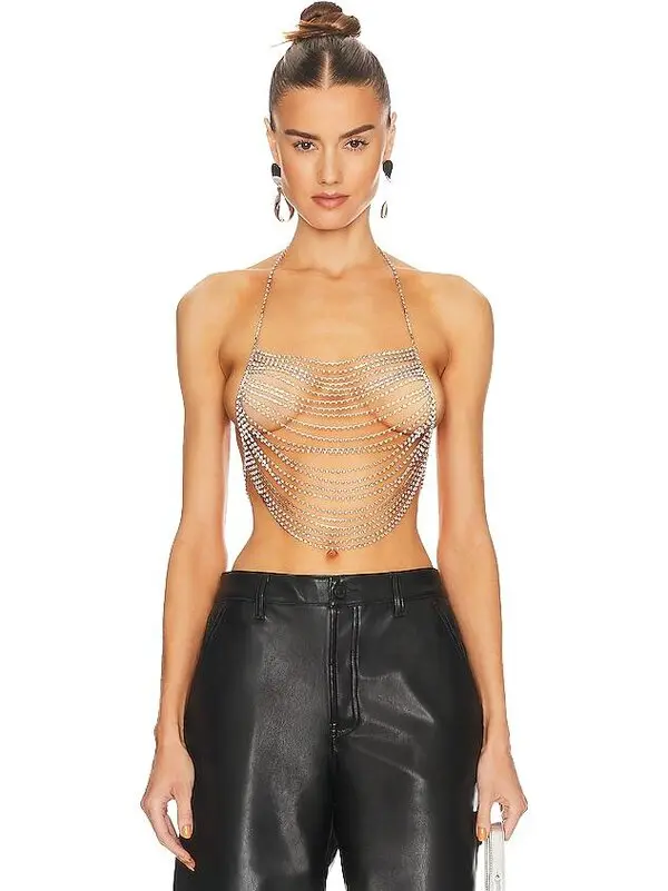 8 Other Reasons X Chain Halter Top - Silver